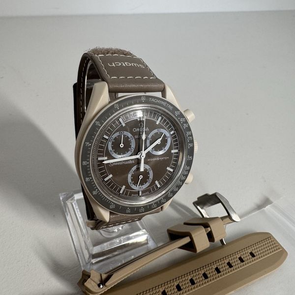 Swatch x Omega Moonswatch Mission To Earth DESERT Watch With Extra ...