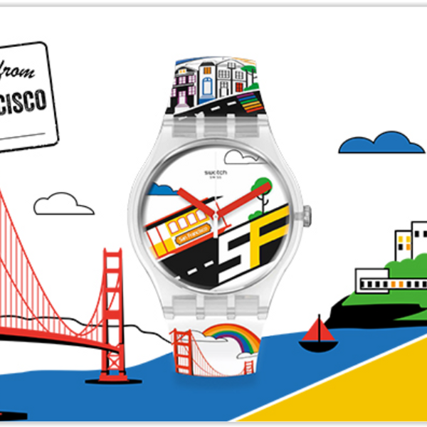 NIB Swatch Destination Watch SAN FRANCISCO Exclusive GATES OF LOVE ...