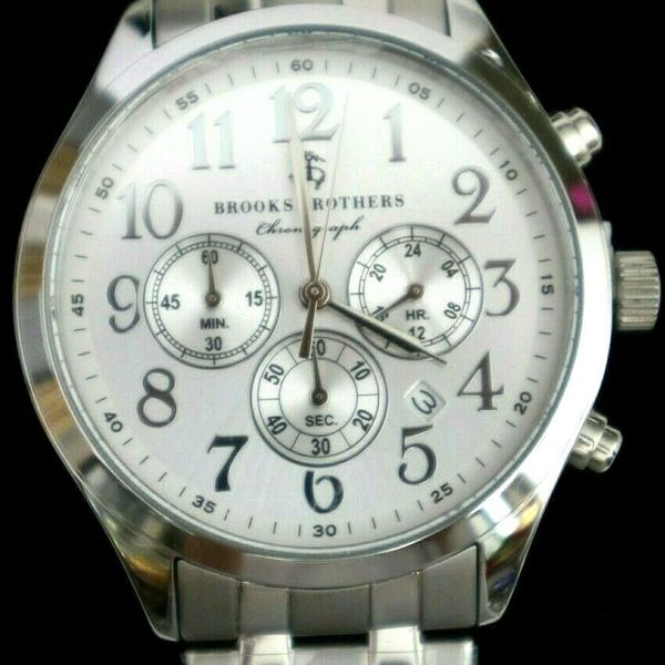 Brooks Brothers Men's All Stainless Steel Chronograph Watch Japan ...