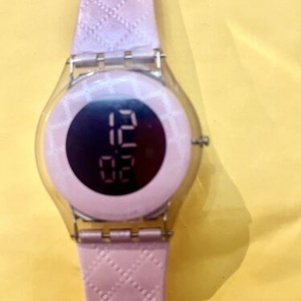 Swatch Skin Pink Glaze digital Watch 2005 Works New Battery ...