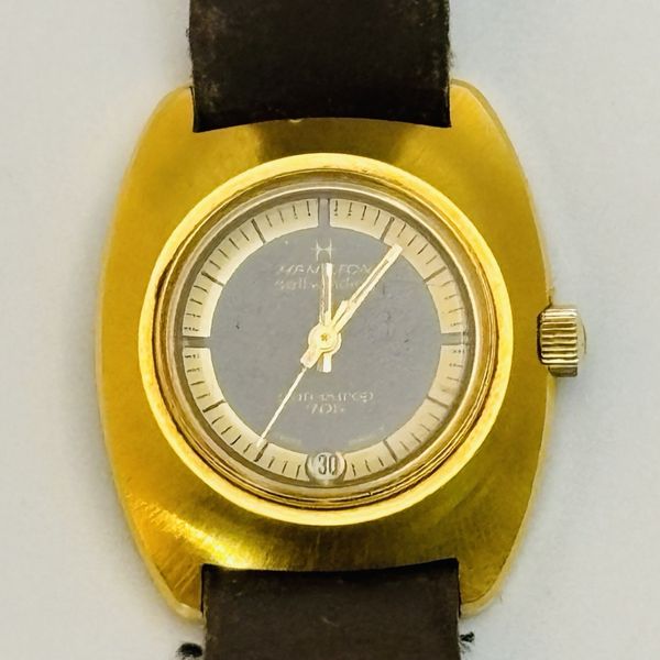 Vintage Hamilton Pan-Europ 705 Men's Watch Gold Electroplated Works And ...