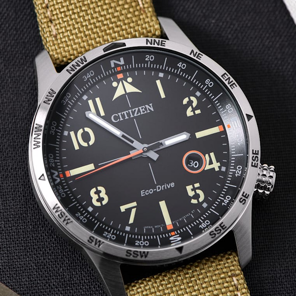 Citizen Black Dial Eco-Drive Nylon Band Watch BM7550-01E | WatchCharts
