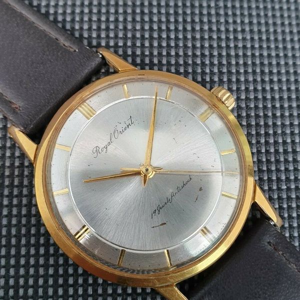 Vintage 1960's Royal Orient 19 Jewels Antishock Gold Mens Hand Winding ...