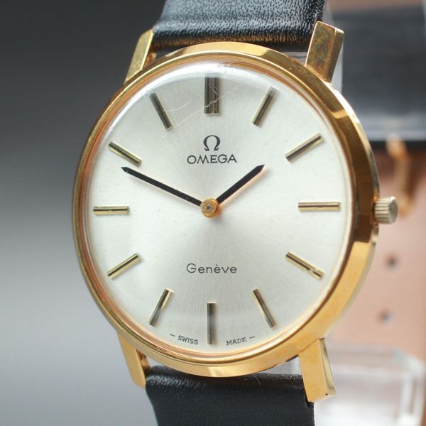 [EXC+5] Vintage OMEGA Geneve Cal. 625 Gold Men's Hand Winding Watch ...