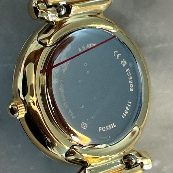 Fossil Carlie Three-Hand Gold-Tone Stainless Steel Women's Watch - 28 ...