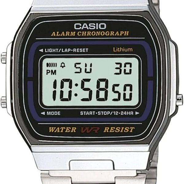 Casio A164WA Classic Vintage Digital Stainless Steel Watch - Retro ...