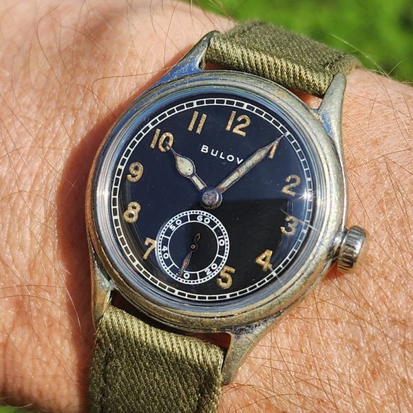 Rugged 1940's Vintage Bulova 10AK WW2 Subdial Military Issue Ordinance ...