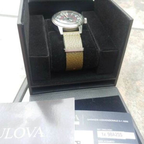 NEW Bulova 98A255 Hack Automatic Green Leather Nato Watch | WatchCharts