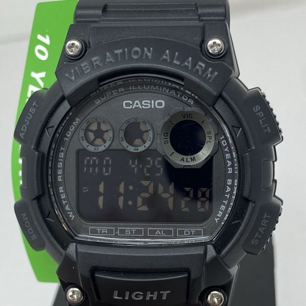Casio Men's Black-Out Super Illuminator Digital Watch W735H-1BV, Water ...