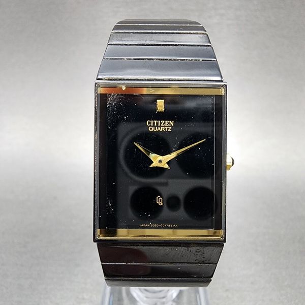 Citizen CQ Tank Watch Men 23mm Black Dial Black Tone Rectangle New ...