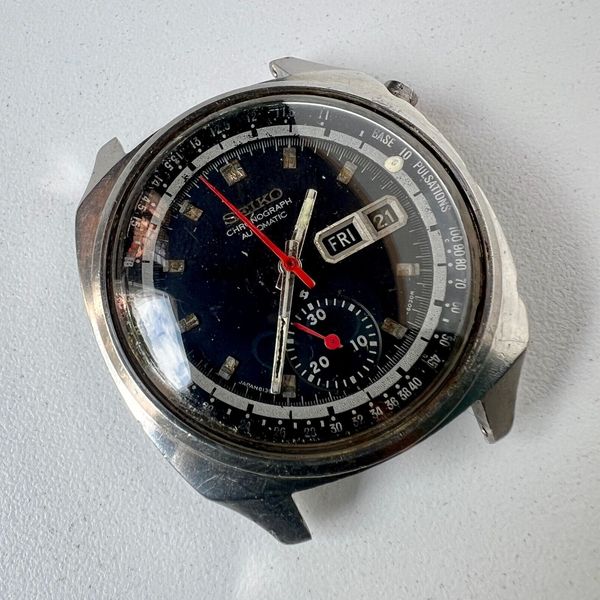 SEIKO 6139-6020 Automatic Chronograph Watch Vintage Mens Black Dial Case 8029 | WatchCharts ...