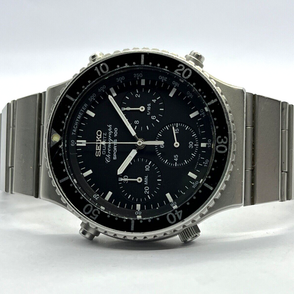 1983 SEIKO 7A28-7040 SPEEDMASTER SPORTS 100 CHRONOGRAPH QUARTZ VINTAGE ...