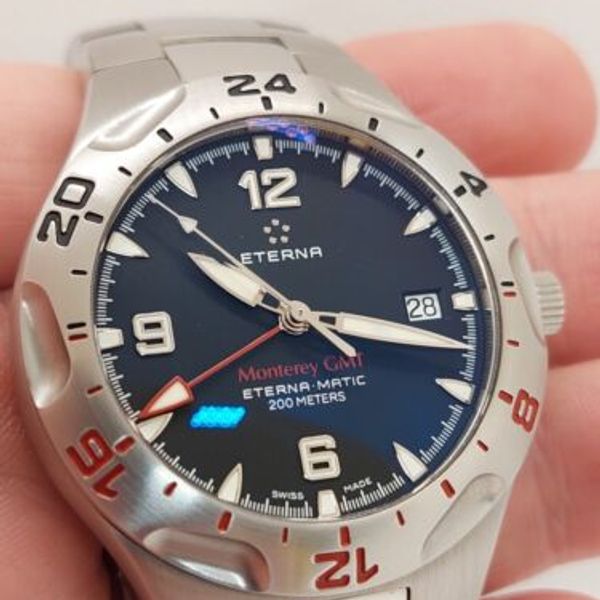 NOS ETERNA Monterey GMT 200M Ref.1612.41 Automatic Black Dial Men's ...