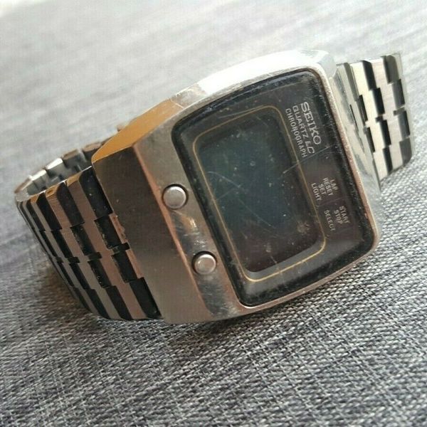 Vintage 1970`s First Seiko 0634-5019 Chronograph LCD Watch PARTS or ...