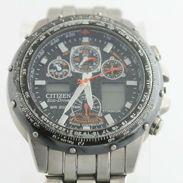 Citizen Eco-Drive Skyhawk Stainless Mens Watch WR GN-4WS-12G AS IS Read ...