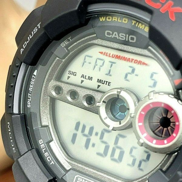 Casio G-Shock Men's Watch GD100-1A Sport Red Black Resin Band 50mm ...