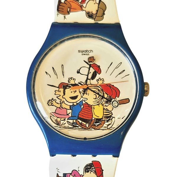 Swatch X Peanuts First Base SO29Z107 2021 Specials watch with box and ...