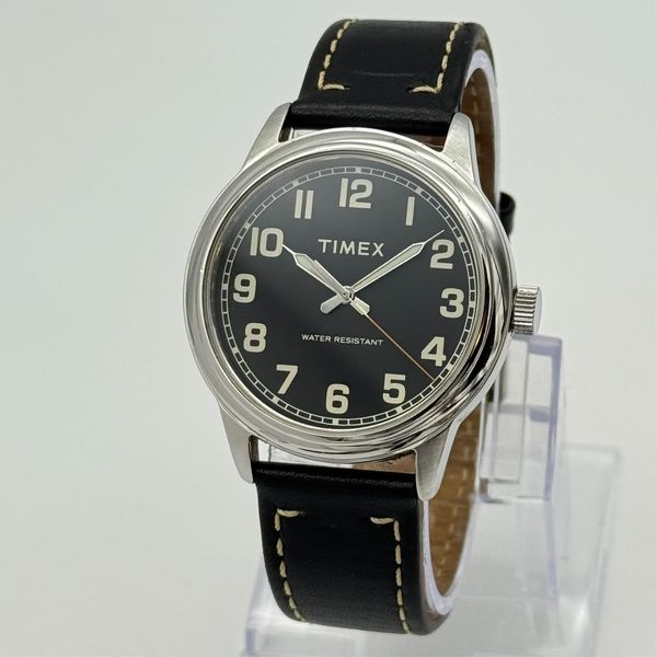 Men's TIMEX New England Silver Tone Classic 40mm Field Watch, Leather ...