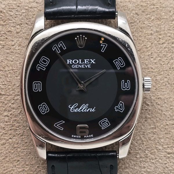 ROLEX 4233 CELLINI DANAOS WHITE GOLD BLACK ARABIC DIAL 33 MM (V.GOOD ...