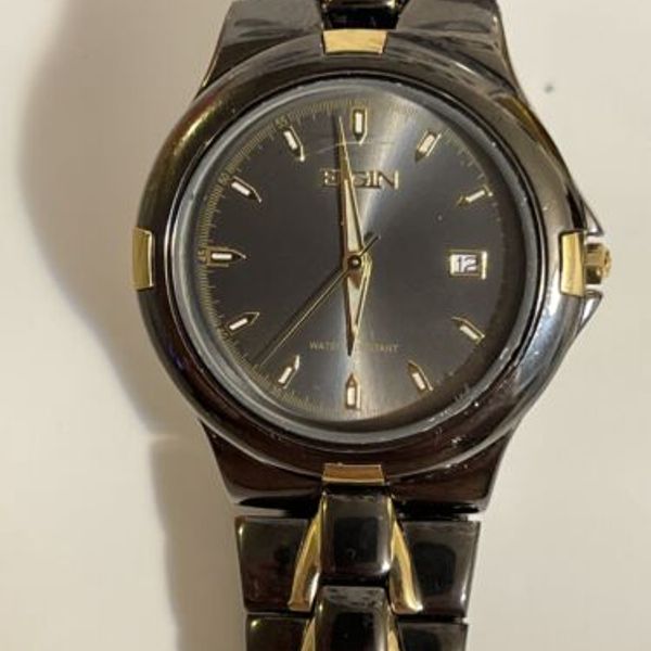 Elgin Men Gold-tone Dress Watch, FG133N Run | WatchCharts Marketplace