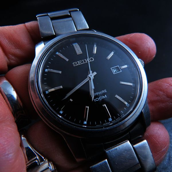 7N42 Japan Seiko Sapphire Crystal 100M Quartz Men Watch For Part Or ...