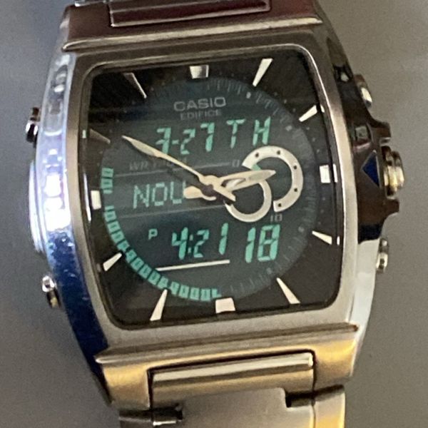 Vintage Casio Edifice Dual Chrono World Time Wrist Watch Nice Condition ...
