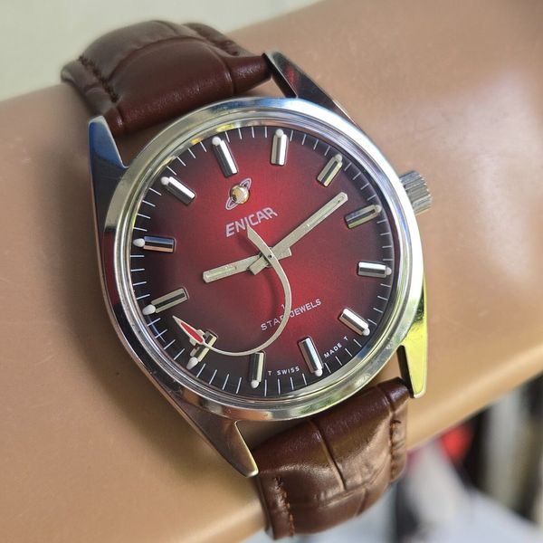 Vintage ENICAR men's manual wind watch AR-160 Rocket Second hand swiss ...