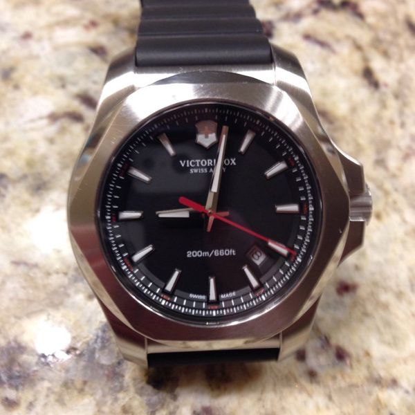 FSOT: Victorinox INOX Black Dial, Rubber Strap | WatchCharts Marketplace