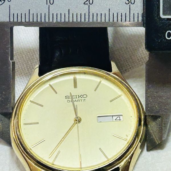 Vintage Seiko Quartz Men's Watch Gold Dial 5 Jewels Seiko Movement ...