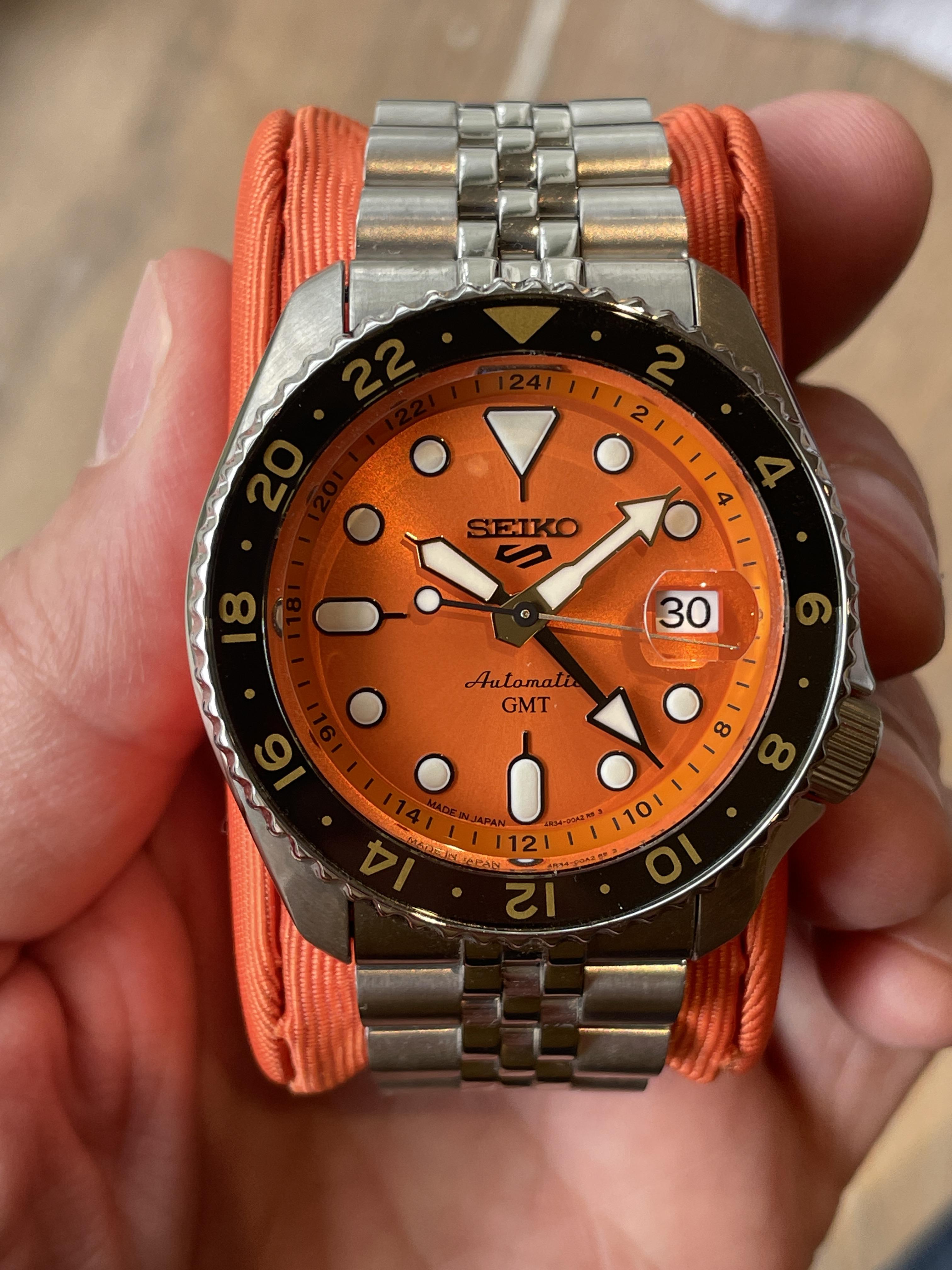 [$375 USD] FS: Seiko 5 GMT SSK005 - Orange dial - 42.5mm - worn only a ...
