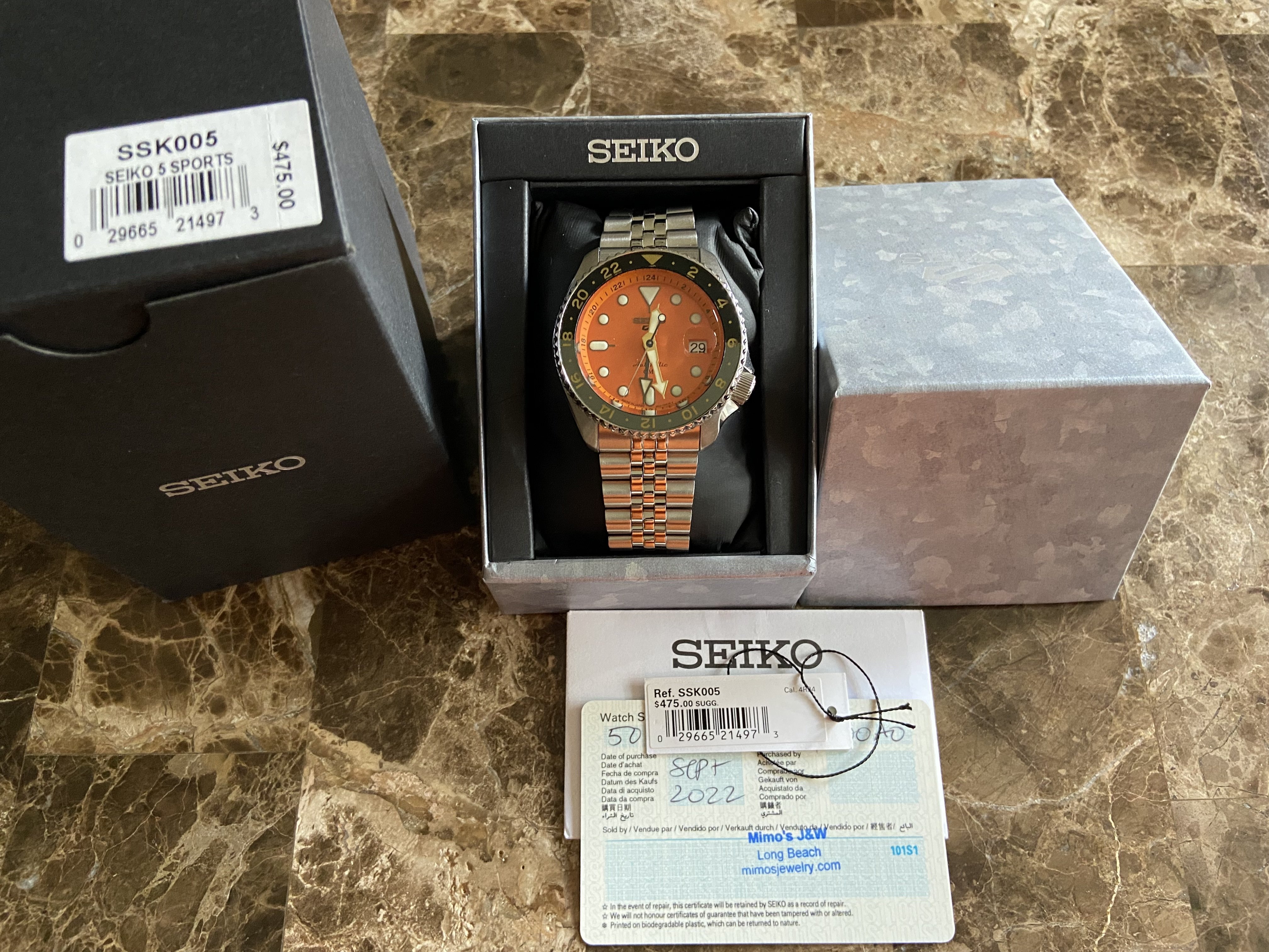 [$325 USD] FS: Seiko Sport SSK005 Orange Dial GMT | WatchCharts