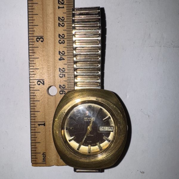 Vintage Men's Benrus Electronic Citation Watch Mid Venture Gold Tone ...