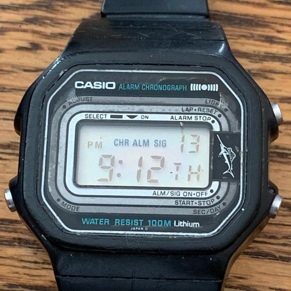 Rare Vintage Japan Casio W-200 108 WR100M Quartz Gents Watch - Working ...