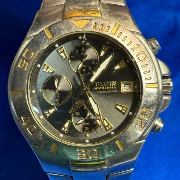 Elgin Sportsman Chronograph Datejust FG148 Wrist Watch | WatchCharts ...