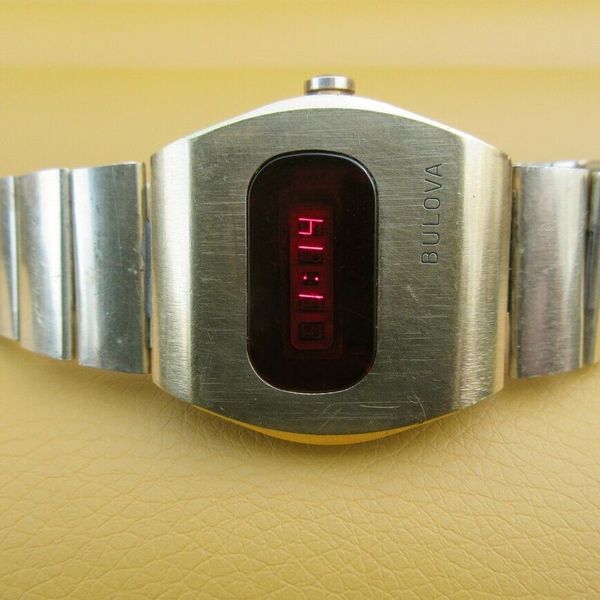 BULOVA GP N4 LED Digital Retro 1976 retro Time computer Quartz Solid ...