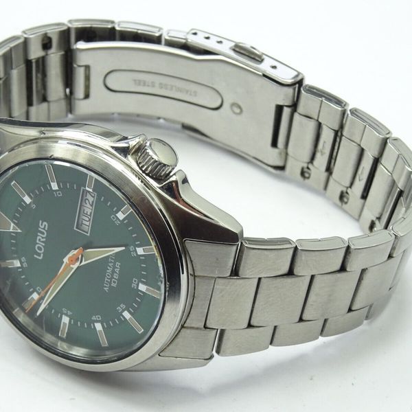 LORUS by SEIKO Men's Green Dial Day Date Automatic Wristwatch WORKING ...
