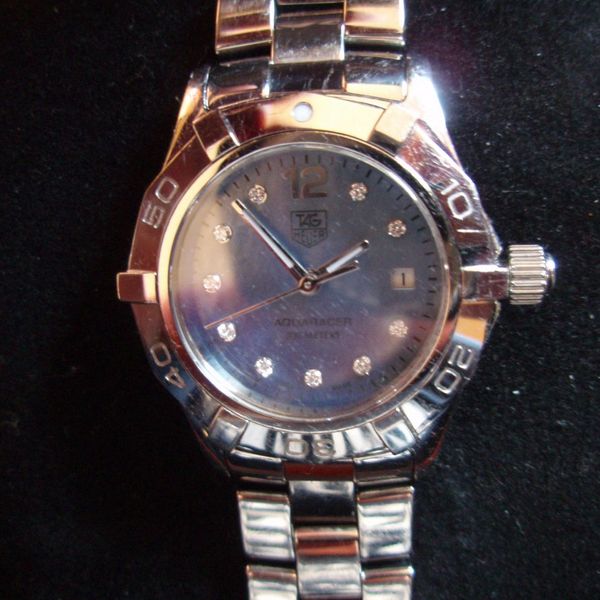 OHPF Ladies Tag Heuer Aquaracer Swiss Quartz Pearl Diamond Watch ...