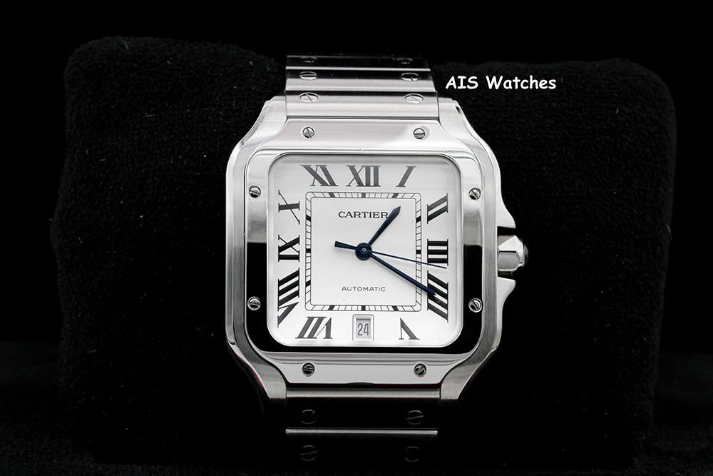 FSOT: Cartier Santos De Cartier Large Steel WSSA0009 White Dial 39.8MM ...