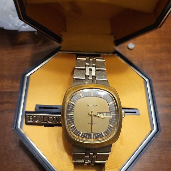 Bulova Men's Watch 7366 Vintage 1970's N3 Swiss Automatic Blue Silver ...