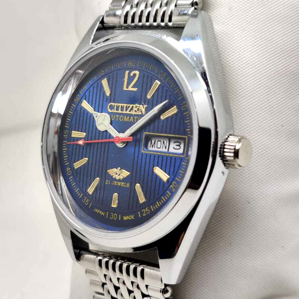 Vintage Citizen Automatic Blue Dial Day/Date Men's Wrist Watch Working ...