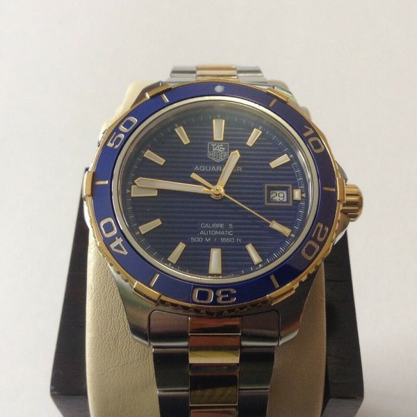 TAG HEUER Aquaracer 500M 18K Gold Automatic Mens Diving watch WAK2120 ...