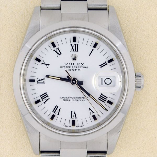 FS: Rolex 15200 Oyster Perpetual Date Steel White Roman Dial 34mm E ...