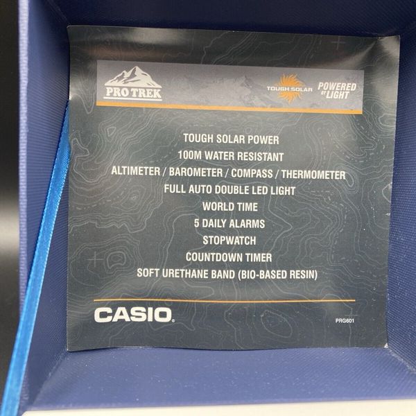 Casio Pro Trek Men's Solar Powered Altimeter Thermometer Watch 52.5MM ...