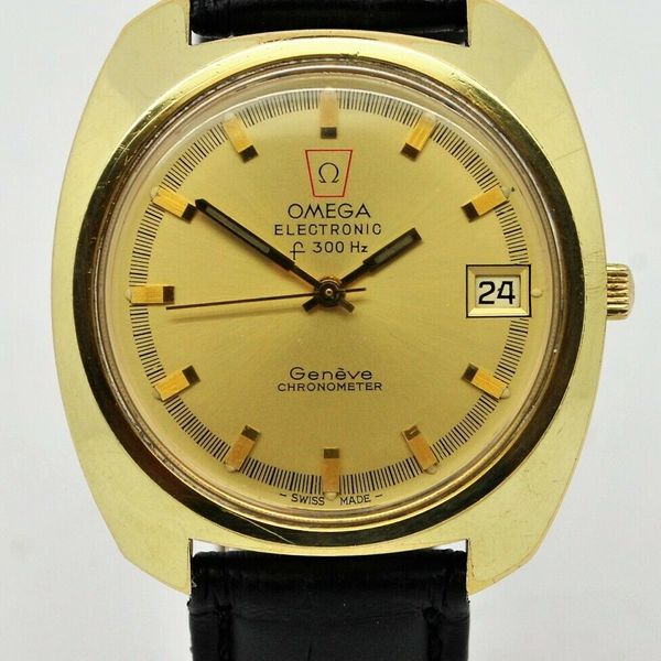 Vintage Omega Gold Plated Geneve f300 Tuning Fork watch 198.030 cal ...