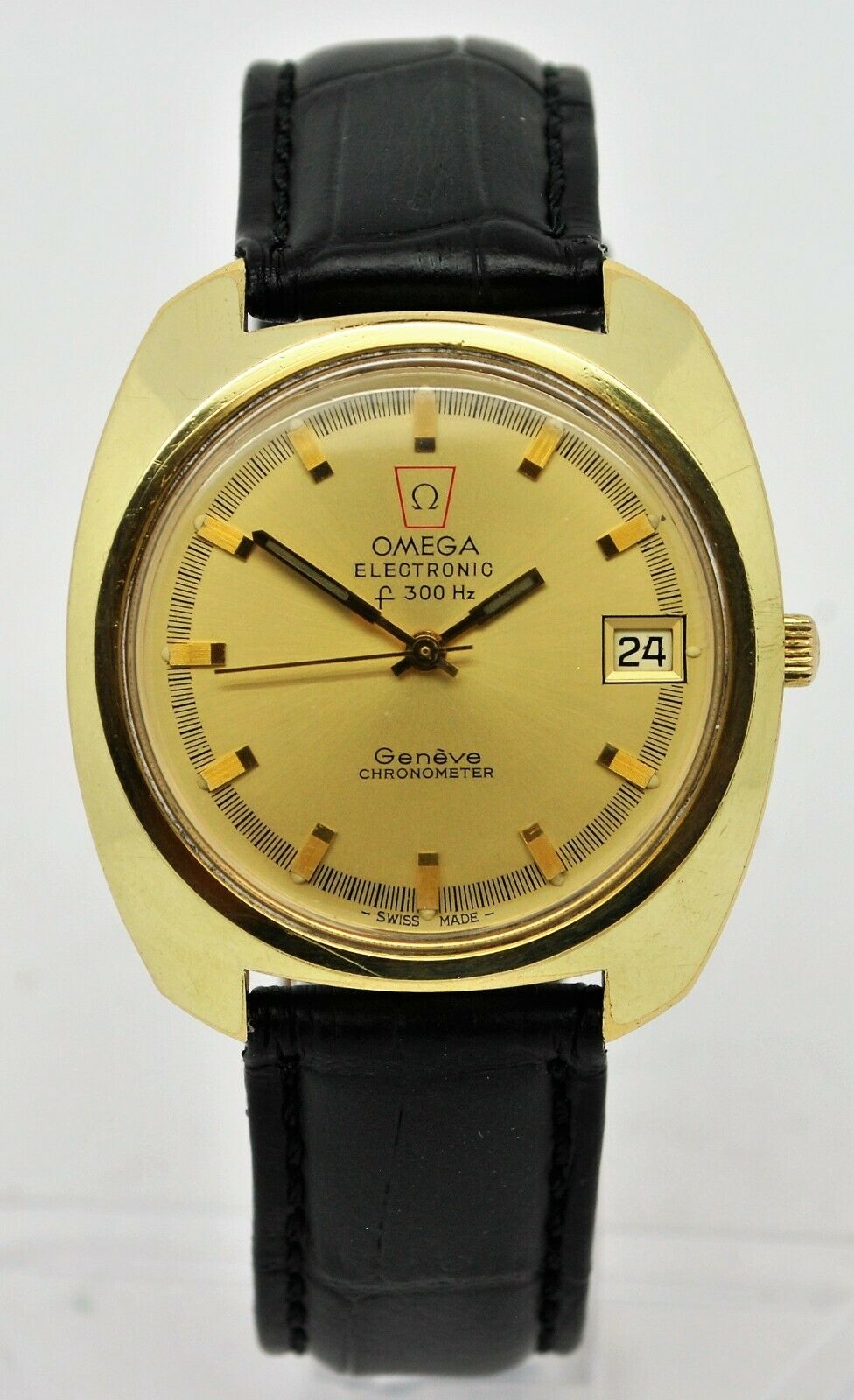 Vintage Omega Gold Plated Geneve f300 Tuning Fork watch 198.030 cal ...