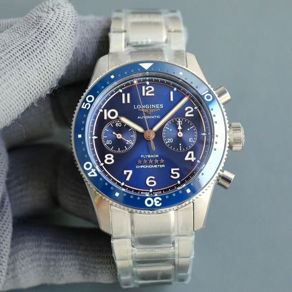 LONGINES SPIRIT FLYBACK Automatic Watch 42mm Case Steel Band Blue Dial ...