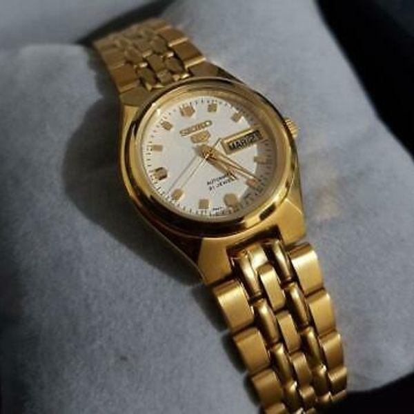 Seiko 5 SYMK46K1 Automatic Gold-Tone Stainless Steel Analog Ladies's ...