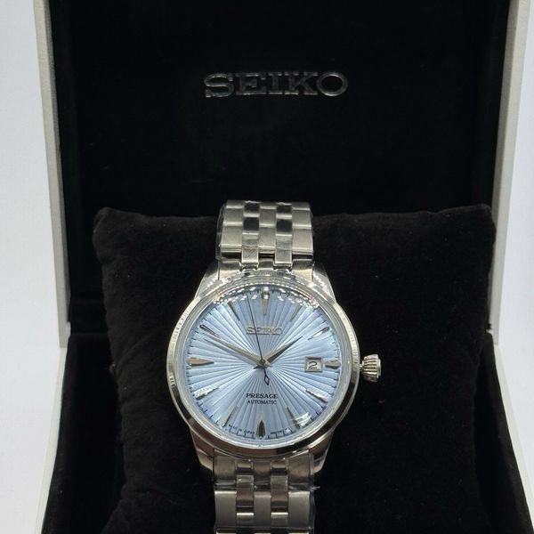 Seiko Presage Ice Blue Sunburst Dial Automatic Watch â Boxed | Full Set ...