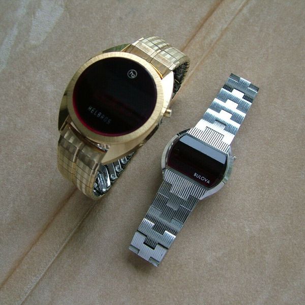 Lot of 2 Nice Condition Vintage LED Watches Helbros Bulova 1970's ...