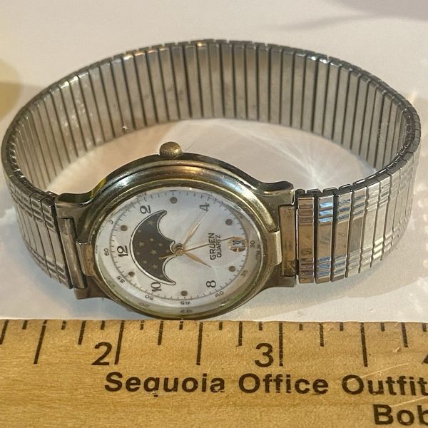 gruen quartz moon phase watch Vintage | WatchCharts Marketplace